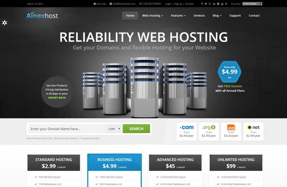 Ainex Host Simply Responsive WordPress Template Ainex Host Simply Responsive WordPress Template