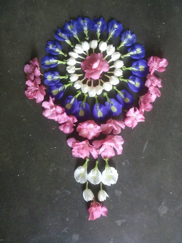 TELUGU WEB WORLD: ANDAL AMMAVARU - PEACOCKS AND FLOWERS RANGOLI ART 2017