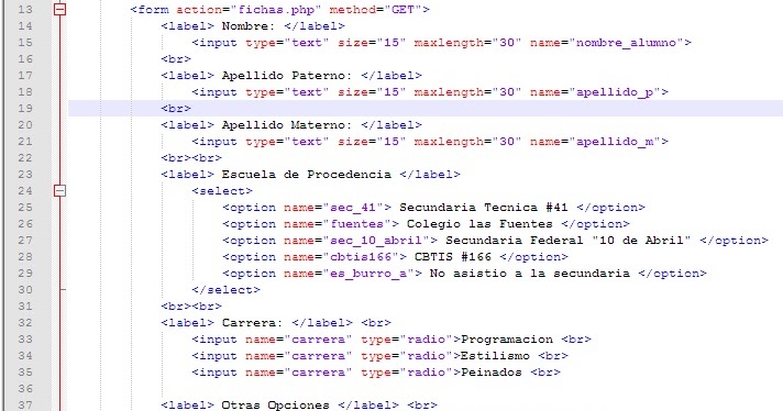 Ejemplo de Formulario HTML