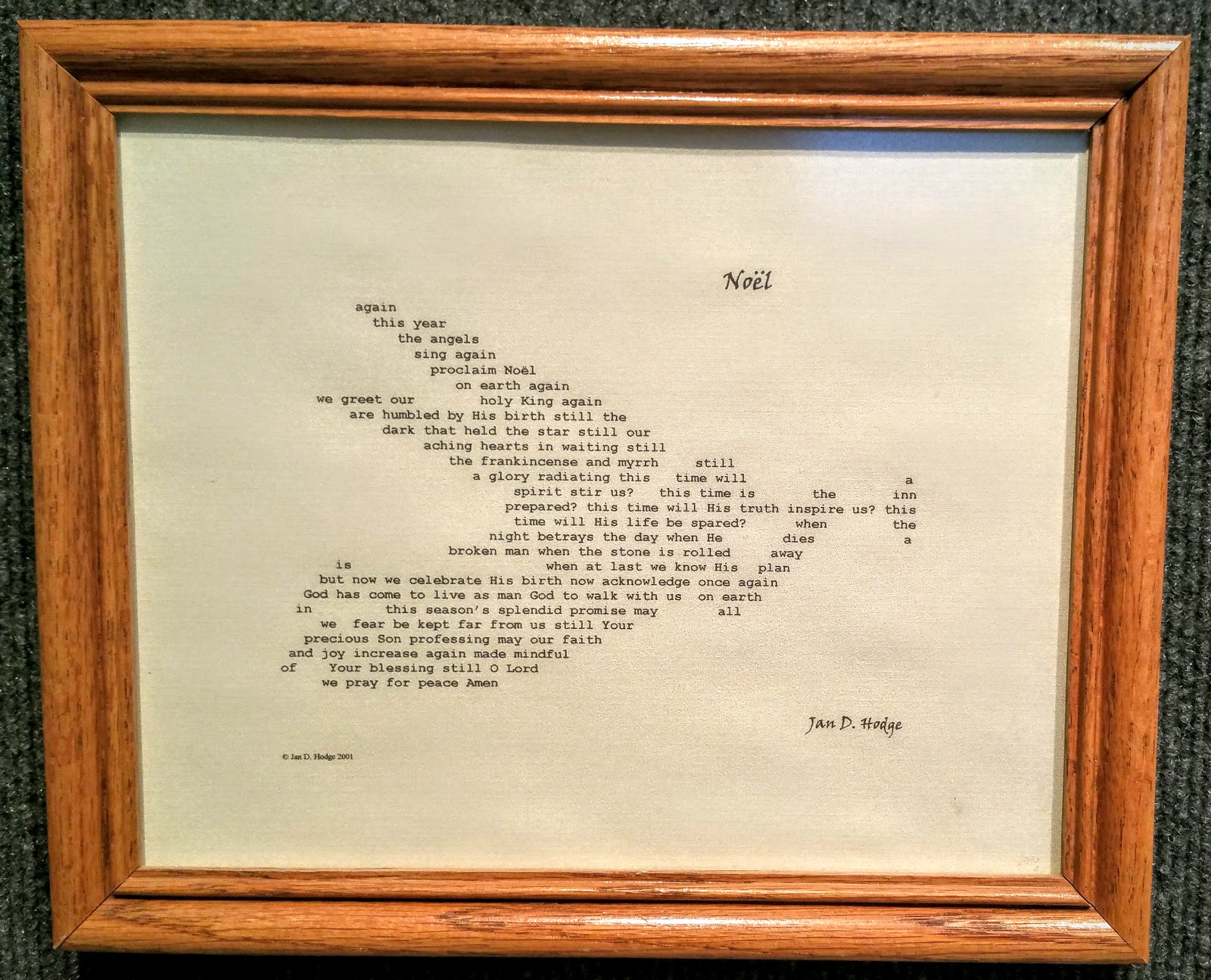 History and Culture by Bicycle: Jan D. Hodge: Shaped Poems, Noel