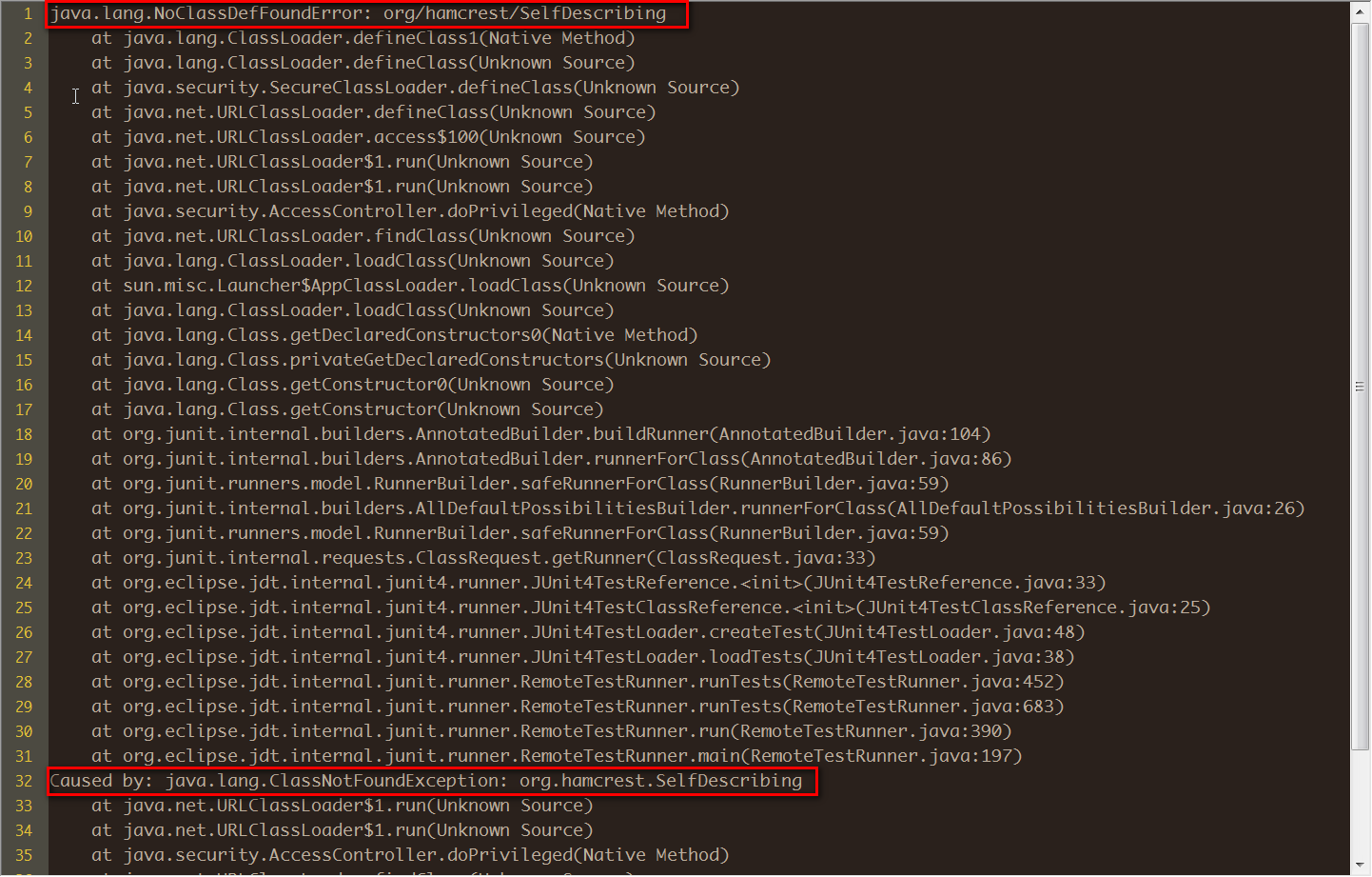 Junit Exception Javalangnoclassdeffounderror Orghamcrestselfdescribing 海苔仙貝