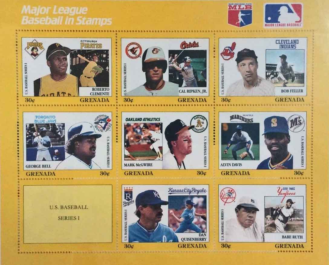 Baseball Stamps & Postmarks: Grenada - 1988 Baseball Series I
