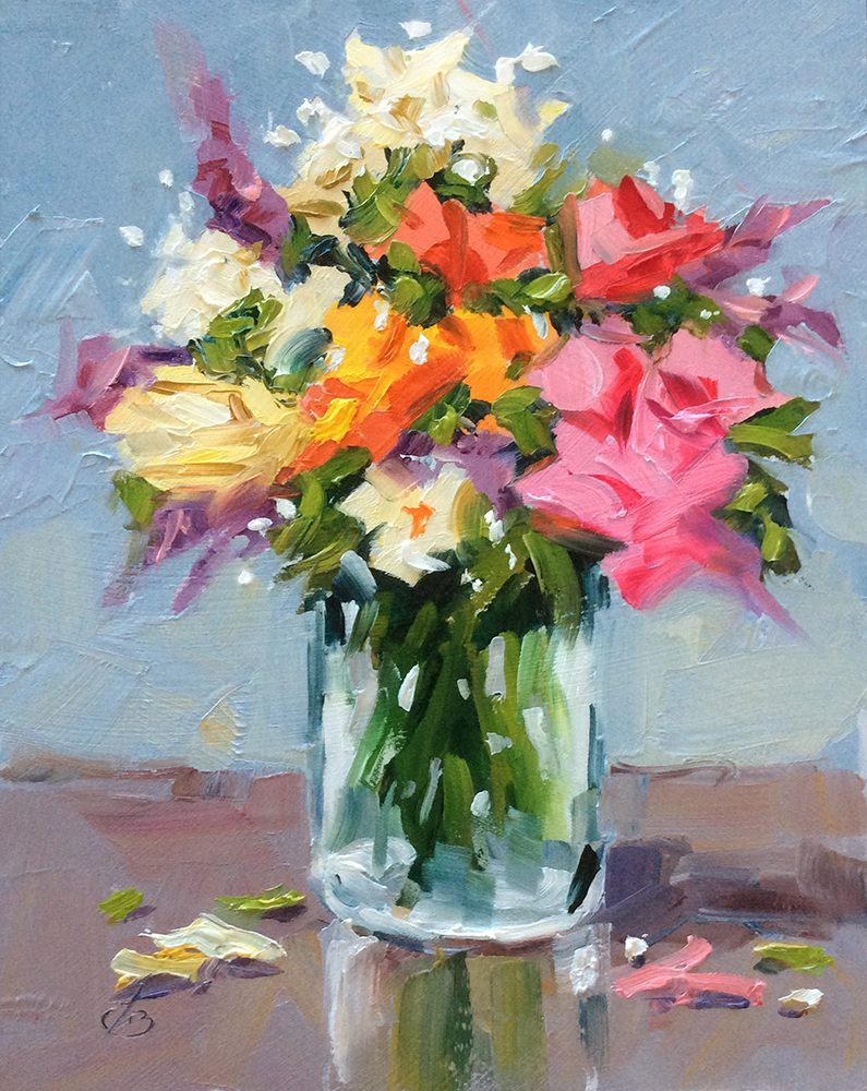TOM BROWN FINE ART: COLORFUL FLORAL STILL LIFE by TOM BROWN