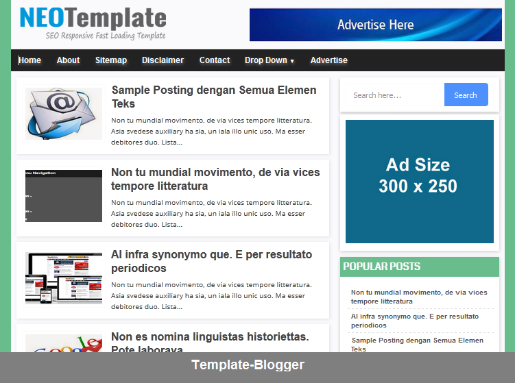 Download Neo template simple and fast loading - Your Daily Blog Insurance