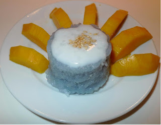 Amporn's Thai Kitchen: Blue Sticky Rice with Mango