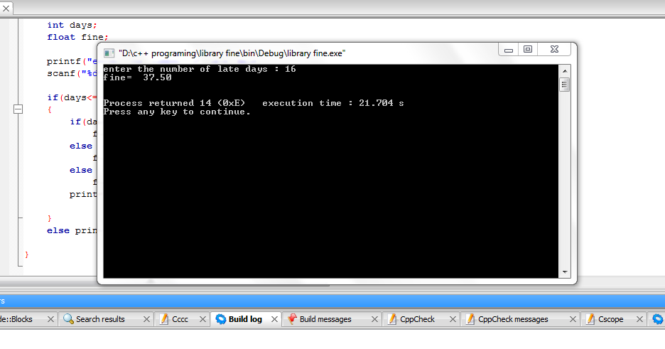library fine - c program