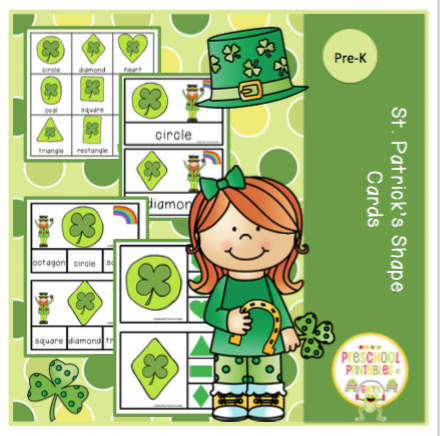 St. Patrick's Day Shape Cards and Clip Cards ~ Preschool Printables