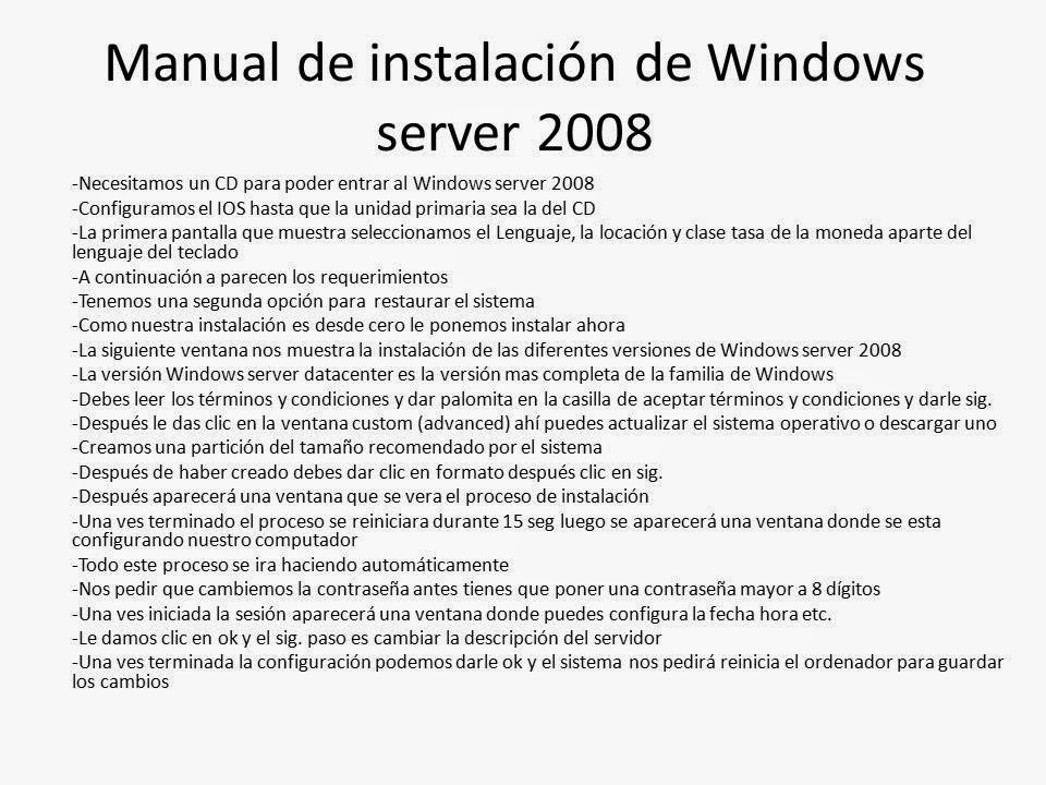 Actualiza los recursos JDYD: manual de instalacion de windows server 2008