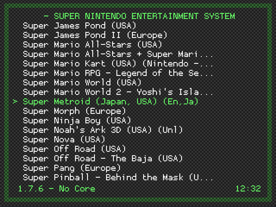 RGUI RetroArch Menu Interface