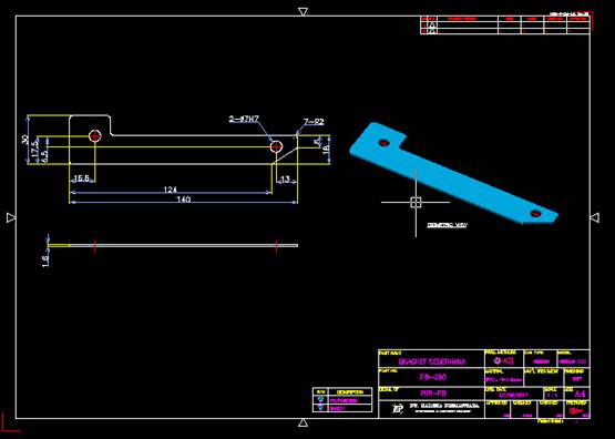 Cara Menggambar 2D, Bracket Sederhana PB-080 dengan AutoCAD