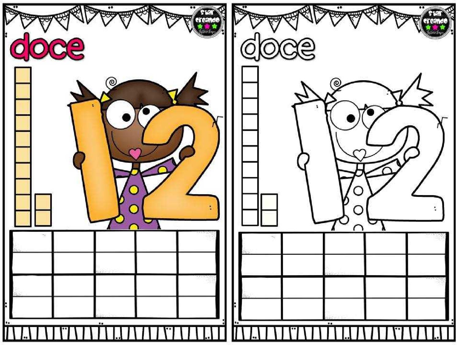 Fichas de Primaria: Cuenta y colorea números del 1 al 20