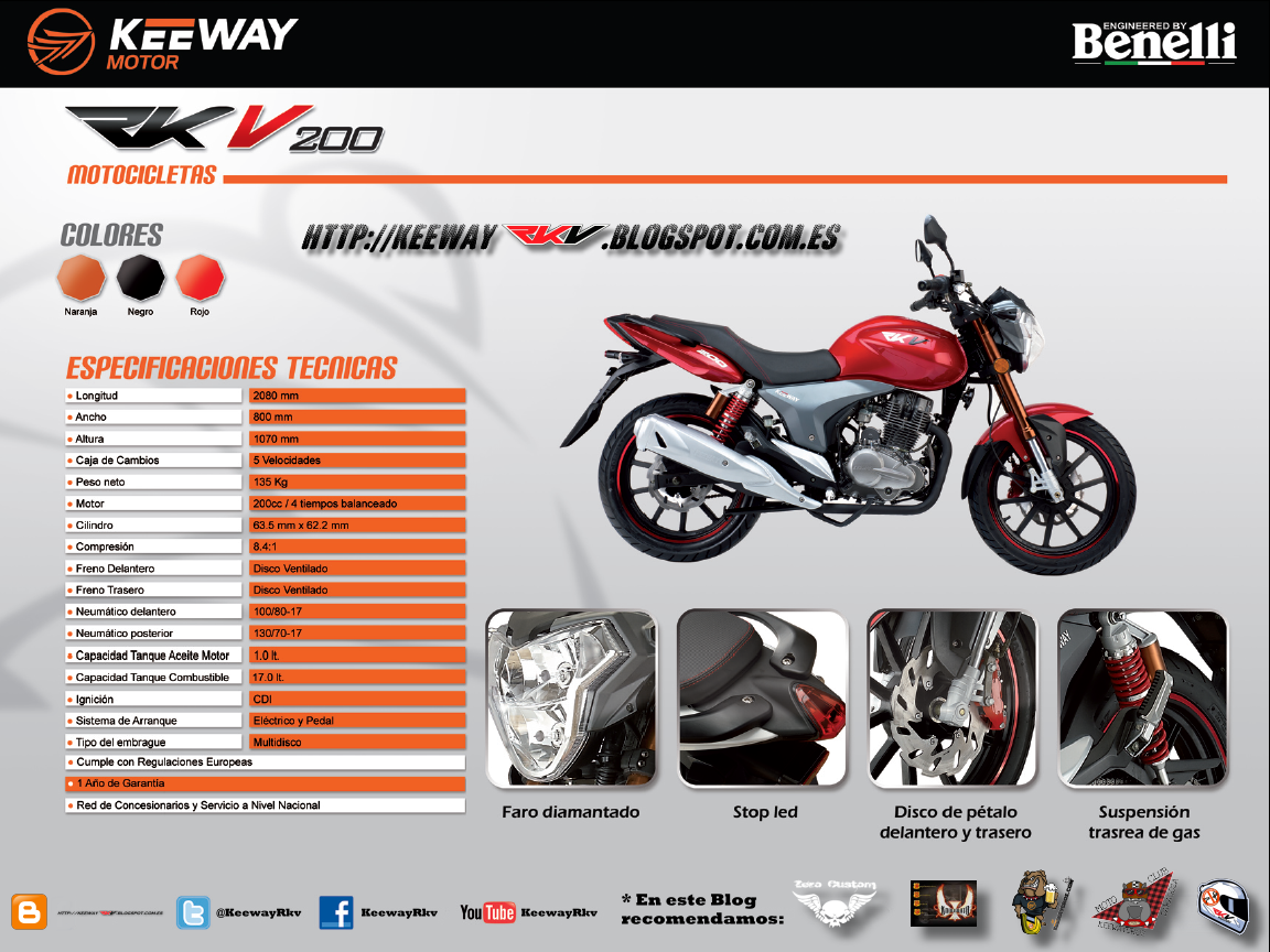 Ficha Técnica RKV 200 ~ Keeway RKV