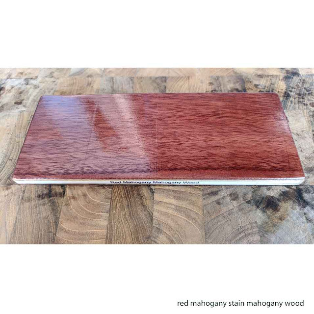 52 contoh warna stain dari empat jenis kayu pada proses finishing mebel