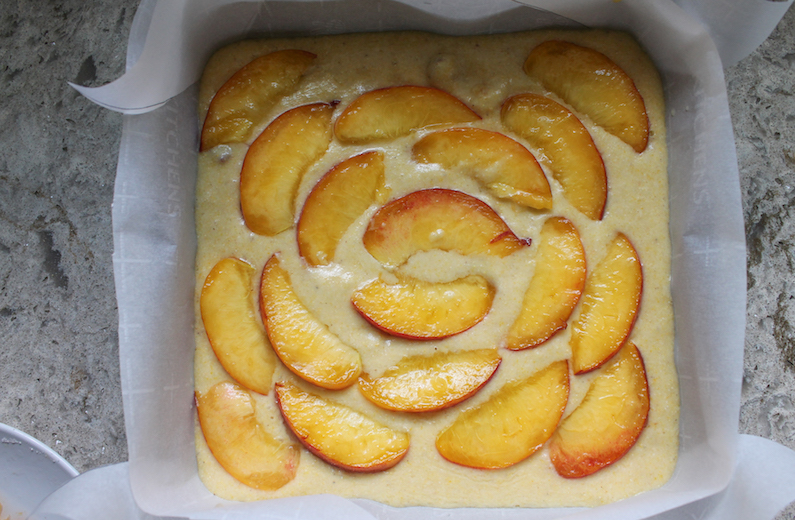 Food Lust People Love: Sweet Peach Cornbread #BreadBakers