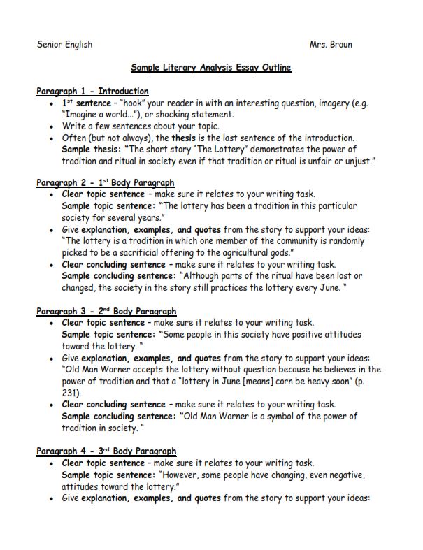 Literary Analysis Essay Format ~ Resume Letter