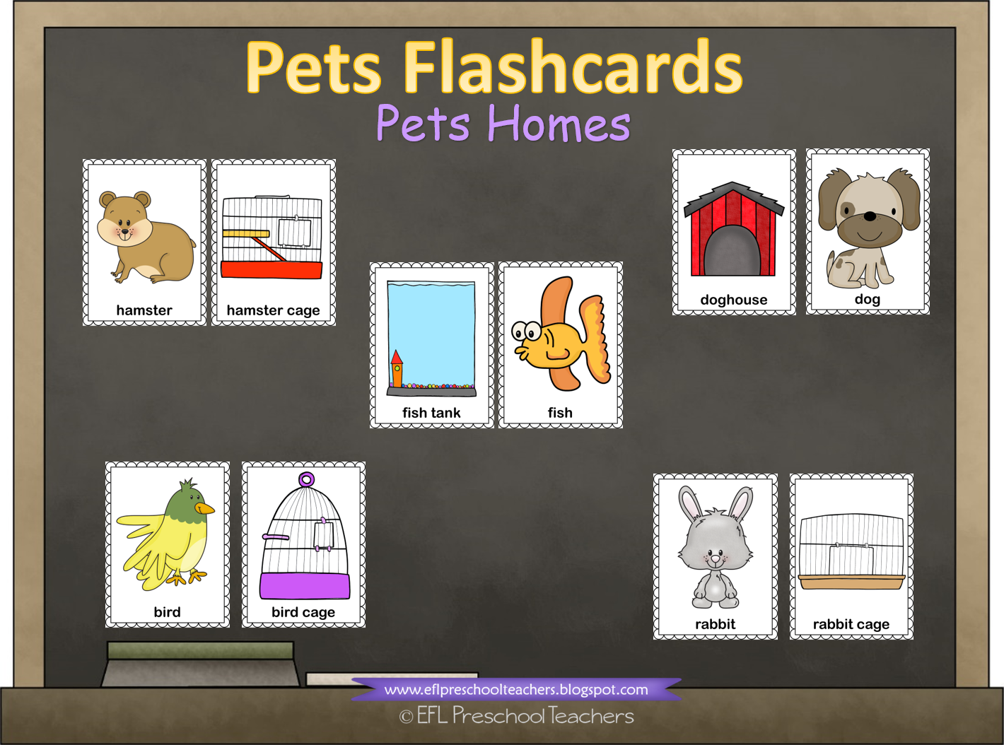 ESL/EFL Preschool Teachers: Pets unit Flashcards for Kindergarten ...