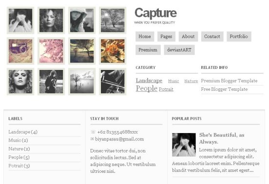 Capture Photo Template | Free Template 2013