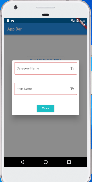 Code Samples Alertdialog With A Textfield In Flutter As Well As All Type Of Fields Flutter