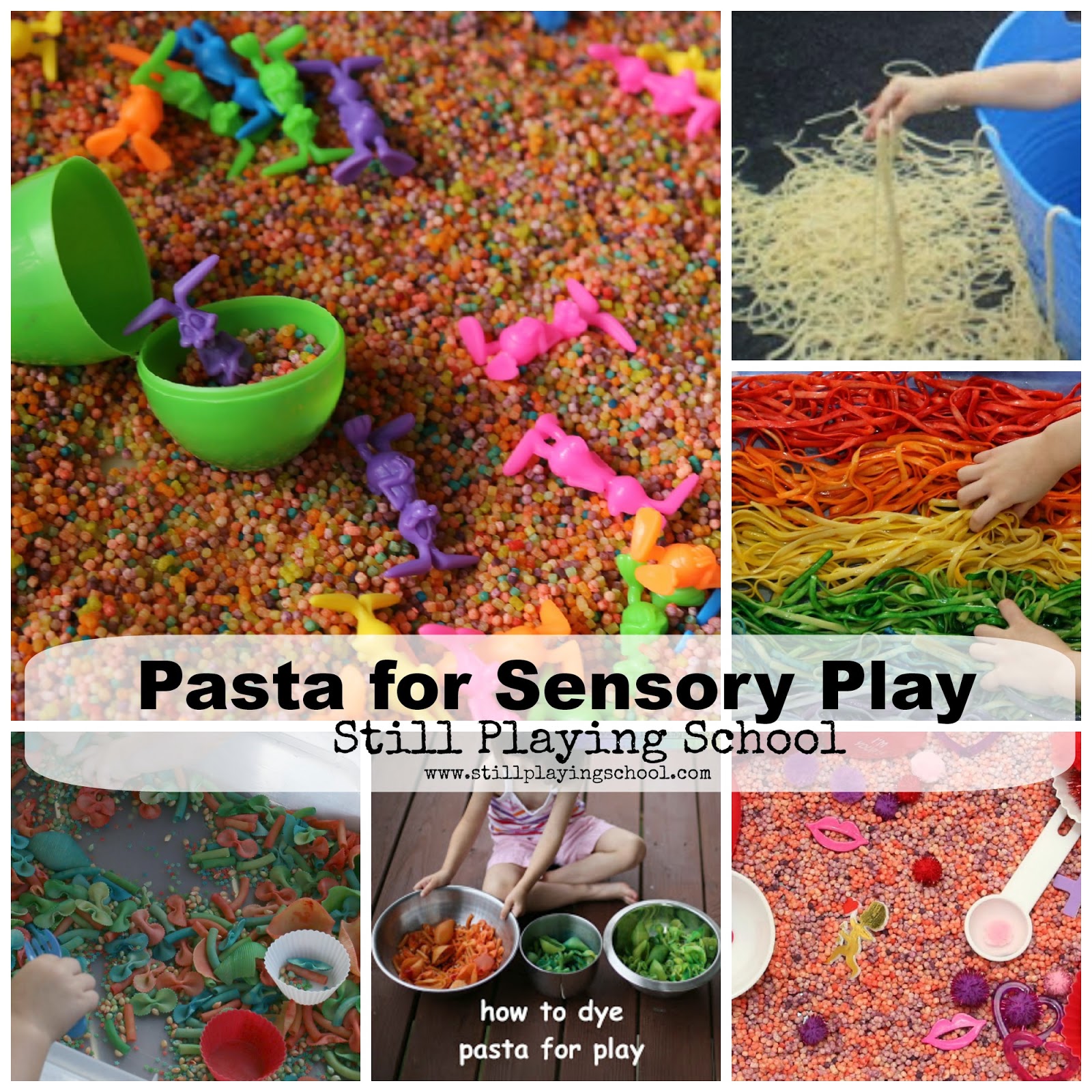 Sensory Bins with Pasta | Still Playing School