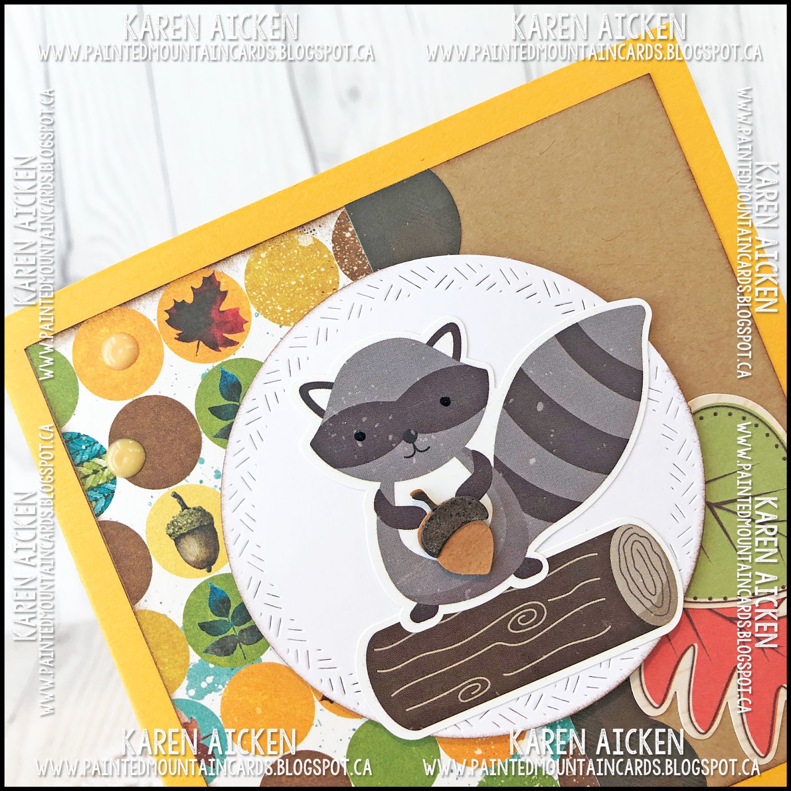 Painted Mountain Cards: Fall Critter Oval Frames Pop Up