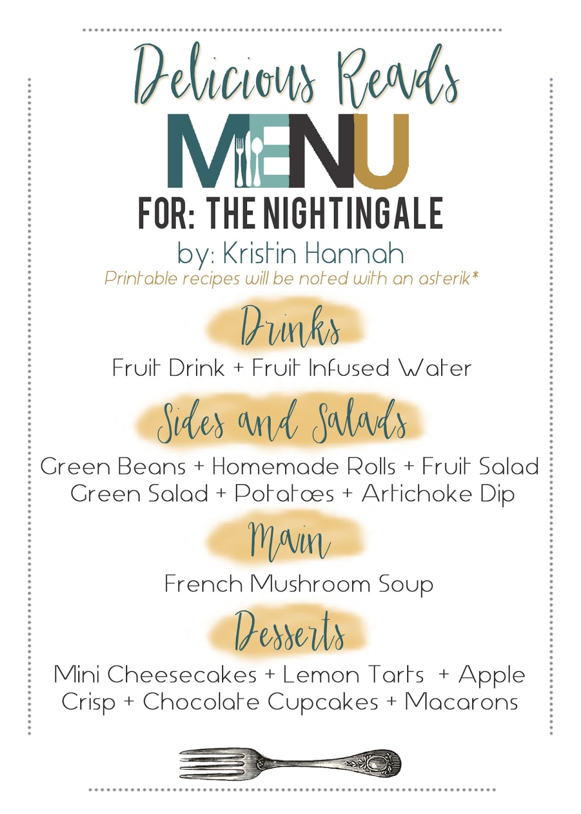 Delicious Reads: Book Club Ideas for "The Nightingale" by Kristin ...