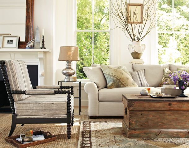 Rustic Pottery Barn Living Rooms