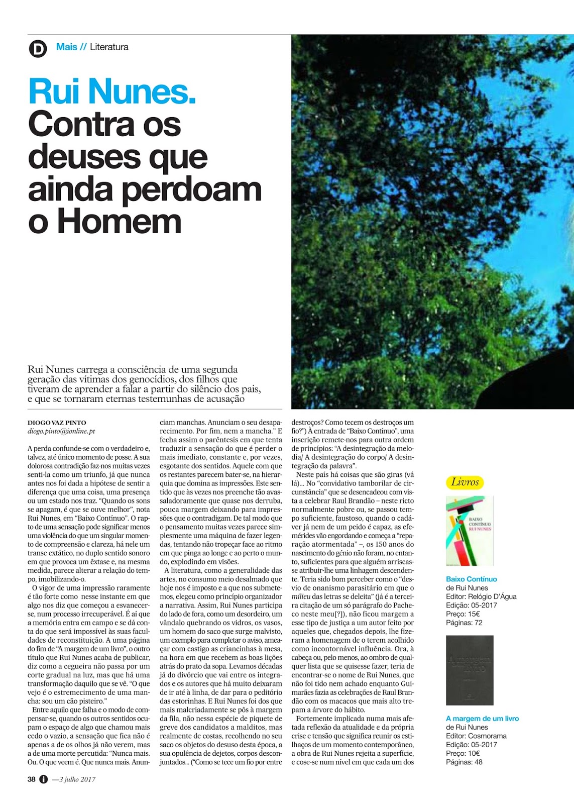 O Melhor Amigo: Sobre "Baixo Contínuo" e "A margem de um livro", de Rui ...