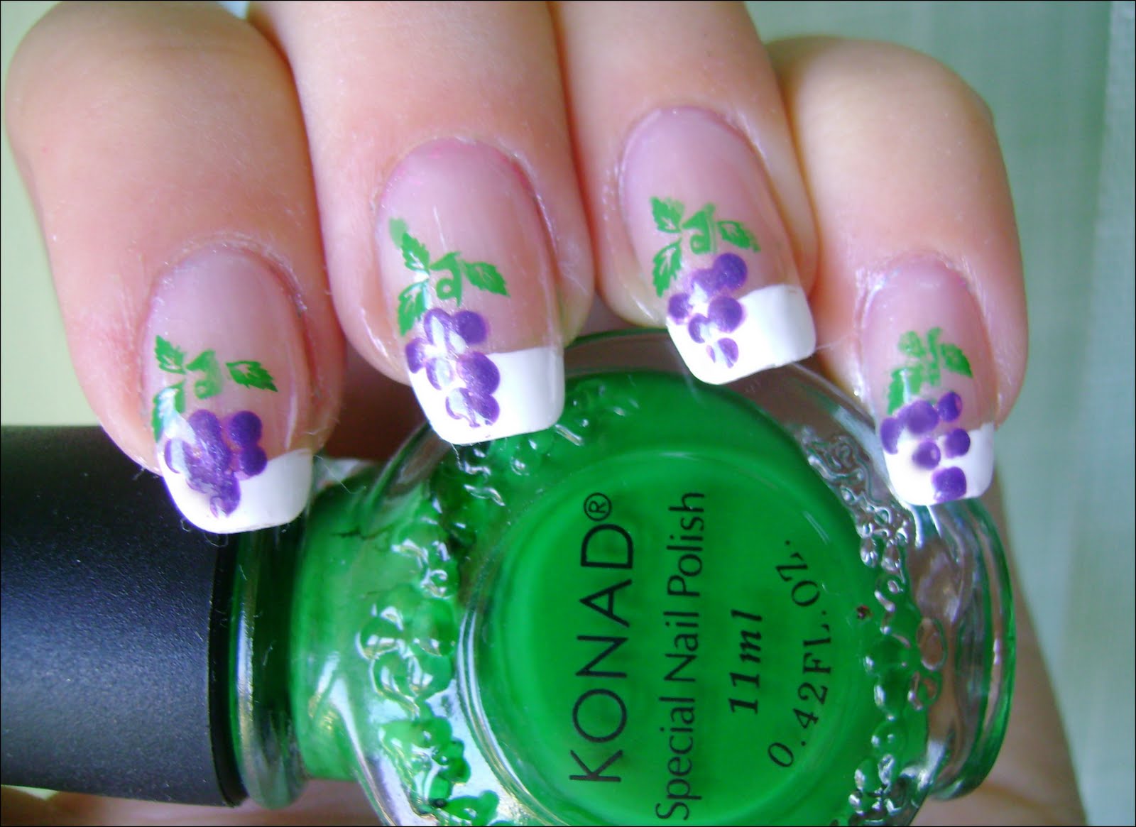 acrylic nail art designs: Grape french manicure