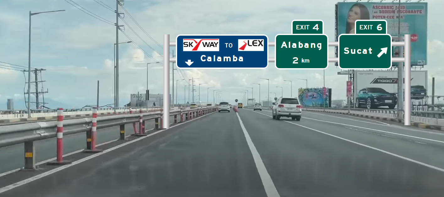 Skyway sign design visualizer - Southbound (Libis Baesa to Alabang)