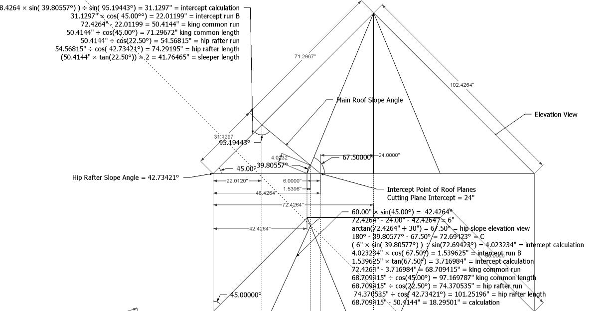 Roof Framing Geometry: Octagon Roof Framing Layover Valley