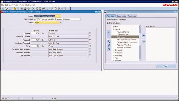 Oracle Applications: Oracle R12 Account Payables Screen Shots