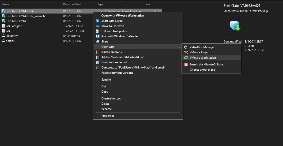FortiGate | Import OVA/OVF FortiGate VM64 ke VMware Workstation