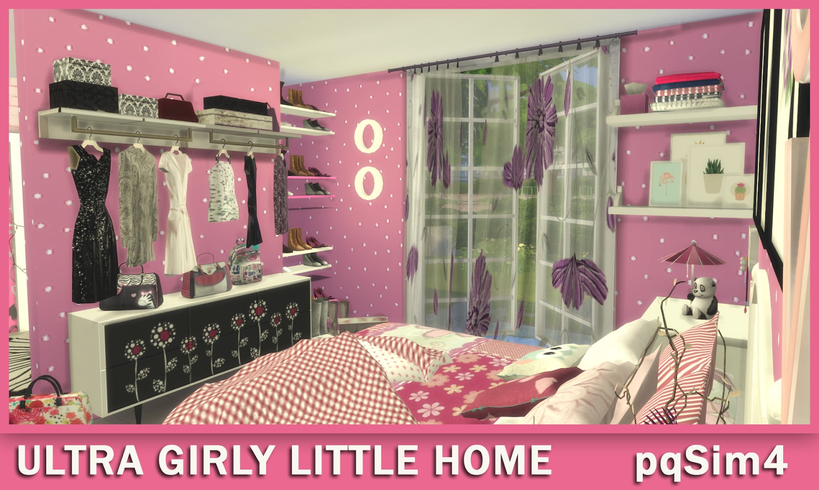 Ultra Girly Little Home. Sims 4 Speed Build.
