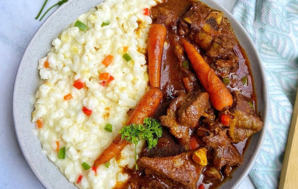 CREAMY SAMP WITH BEEF STEW