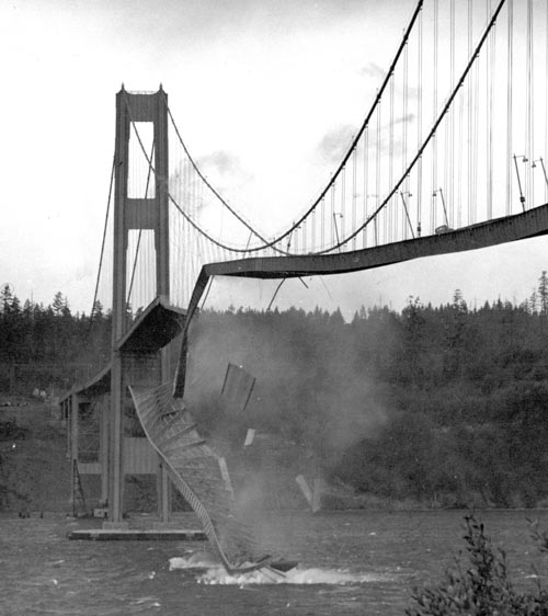 The Famous Tacoma Narrows Bridge Collapse In A Tacoma