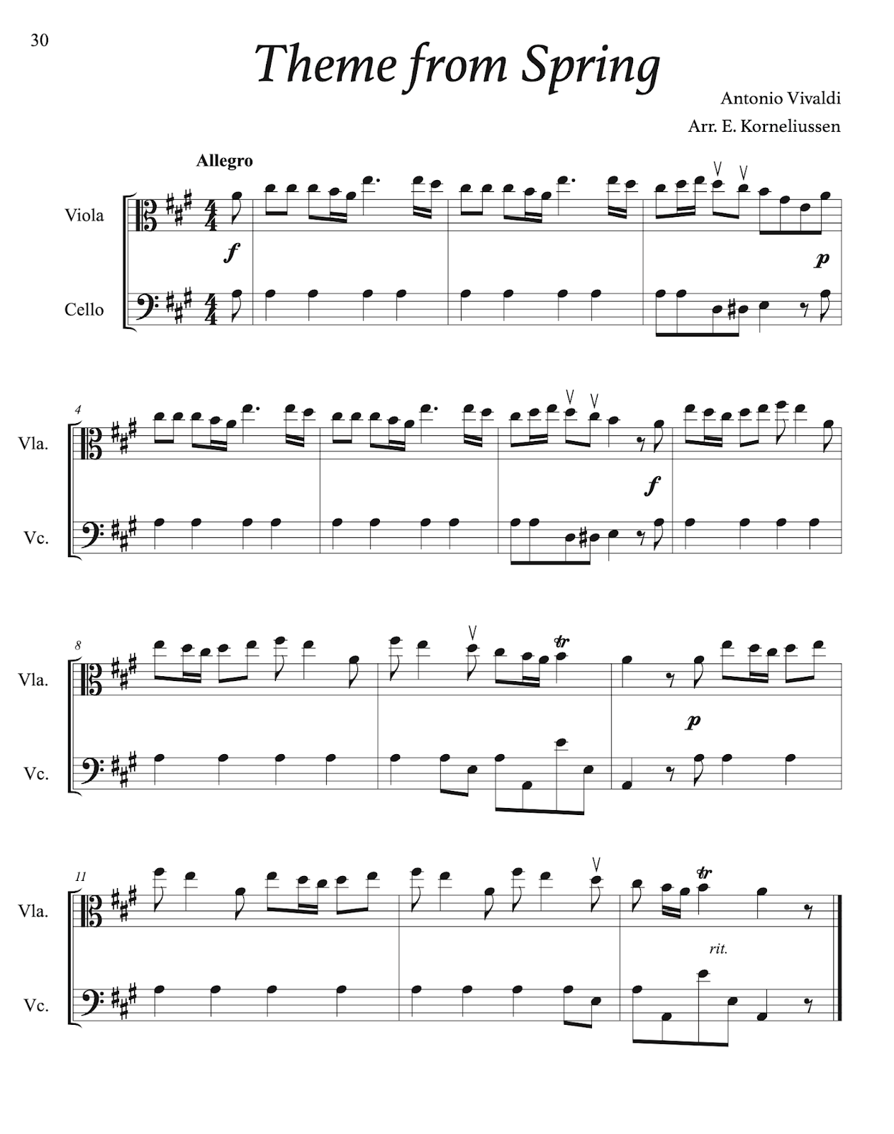 String Kids Orchestra: Vivaldi: Theme from Spring for Viola and Cello Duet