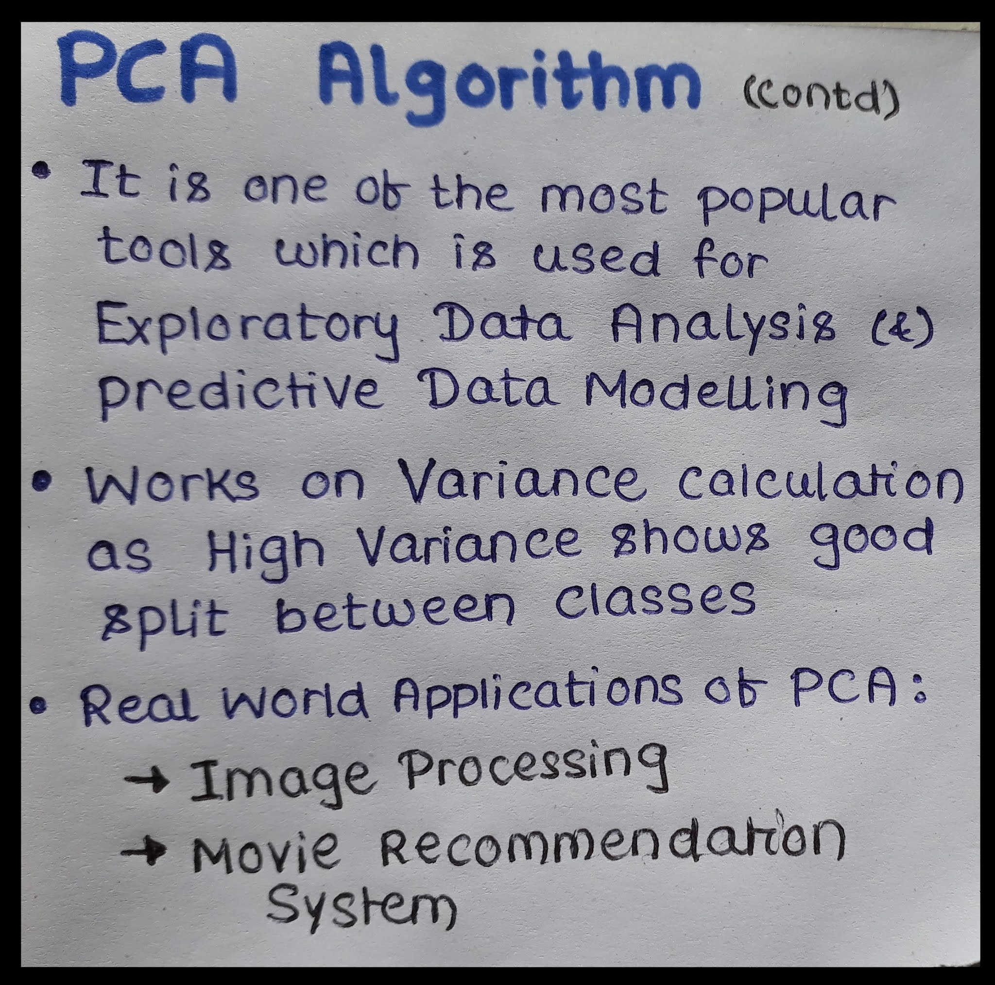 Data Science And Ai Quest Notes On Principal Component Analysis Pca Algorithm Revision