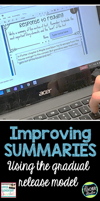 Gradual Release of Responsibility Cycle: Writing Summaries | Upper ...