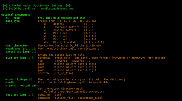 A powerful and useful hacker dictionary builder for a brute-force attack