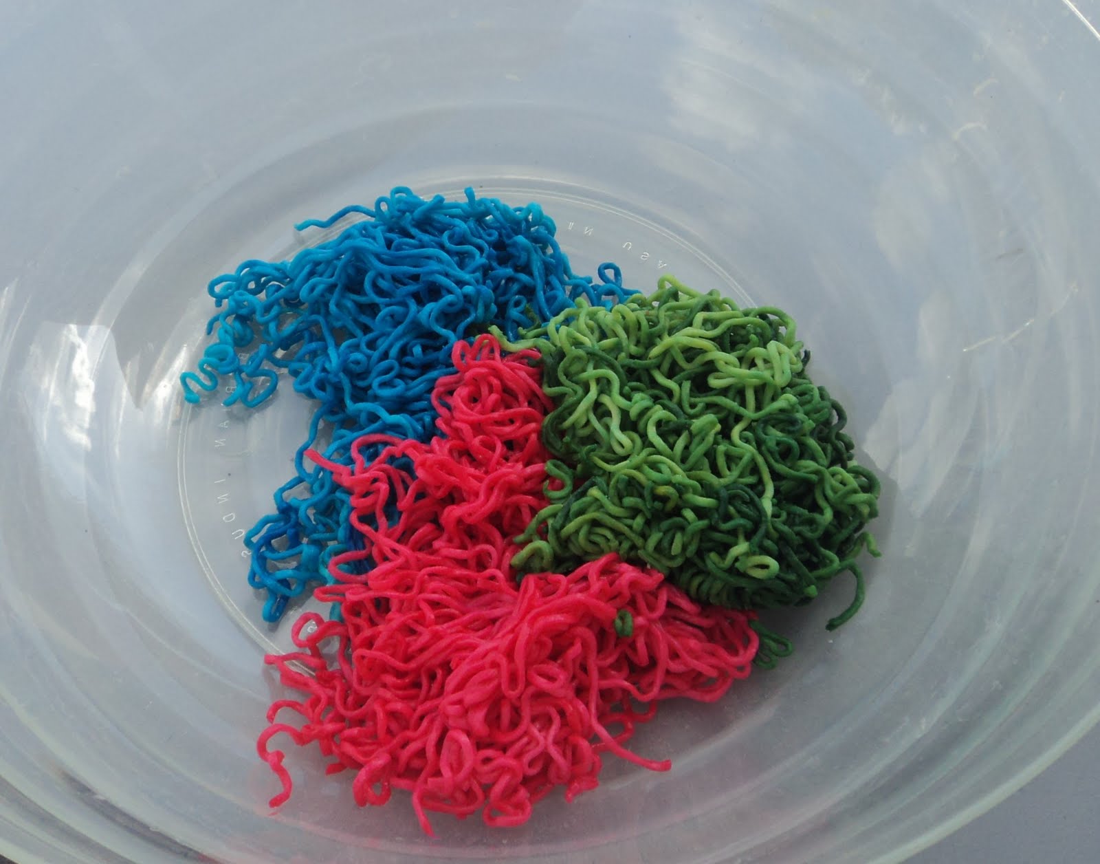 Pink Haired Momma: Colored noodles
