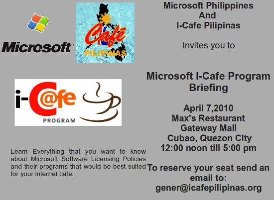Microsoft I-Café Program At Max's-Gateway | I-CAFÉ PILIPINAS