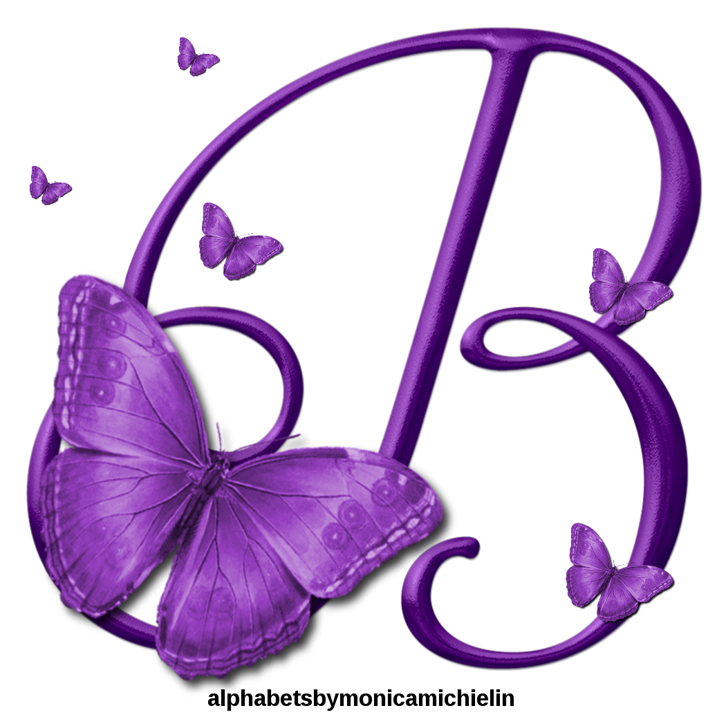 Monica Michielin Alphabets: PURPLE BUTTERFLY CLASSIC FONT ALPHABET PNG