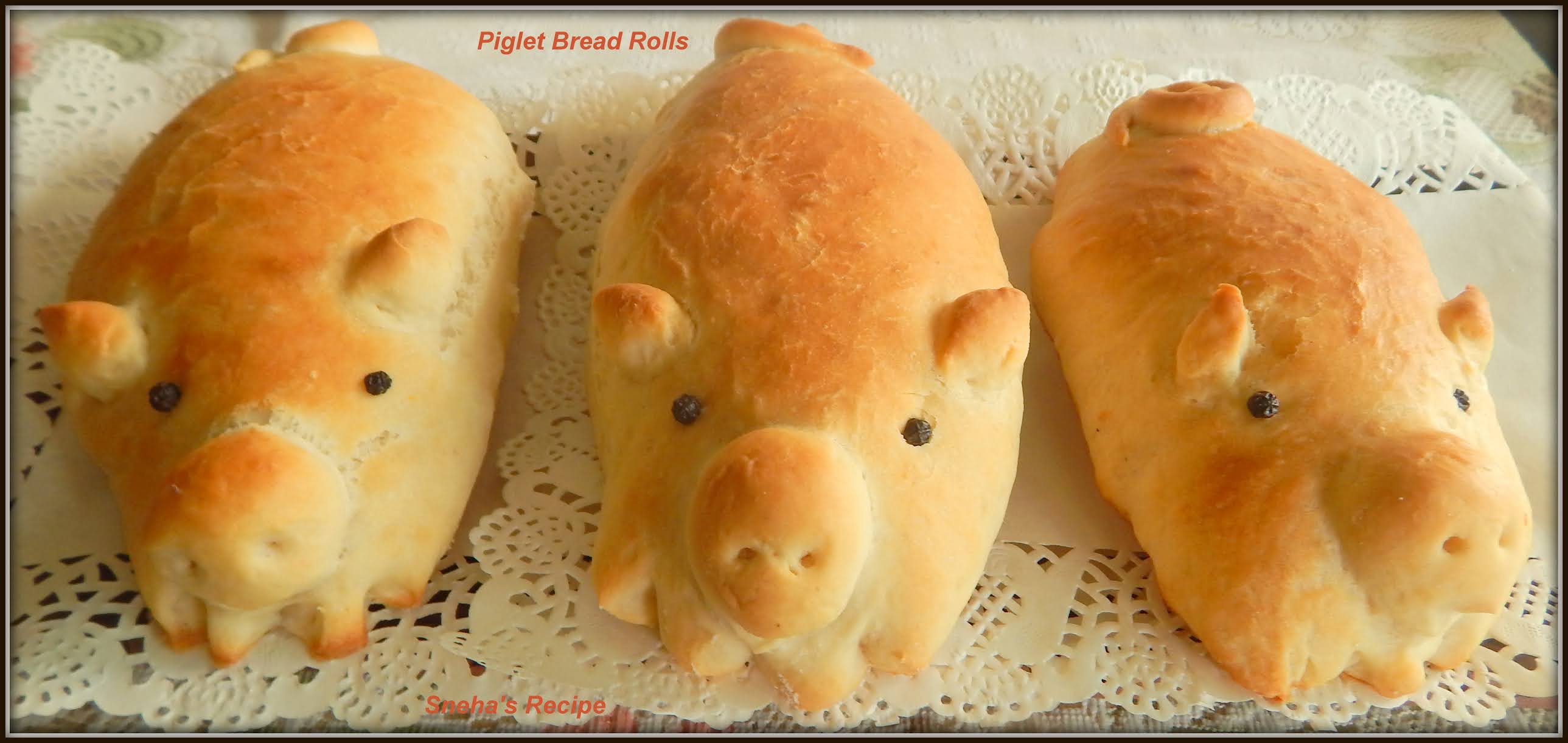Piglet Bread Rolls#BreadBakers - Sneha's Recipe