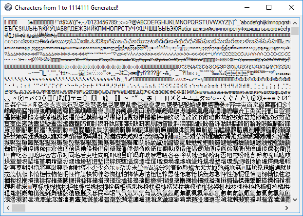 Windows Portable Apps Unicode Chars Generator