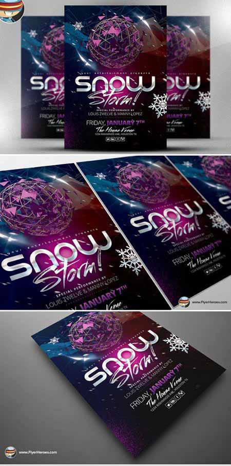 Photoshop Templates: Snow Storm Flyer Template 466275