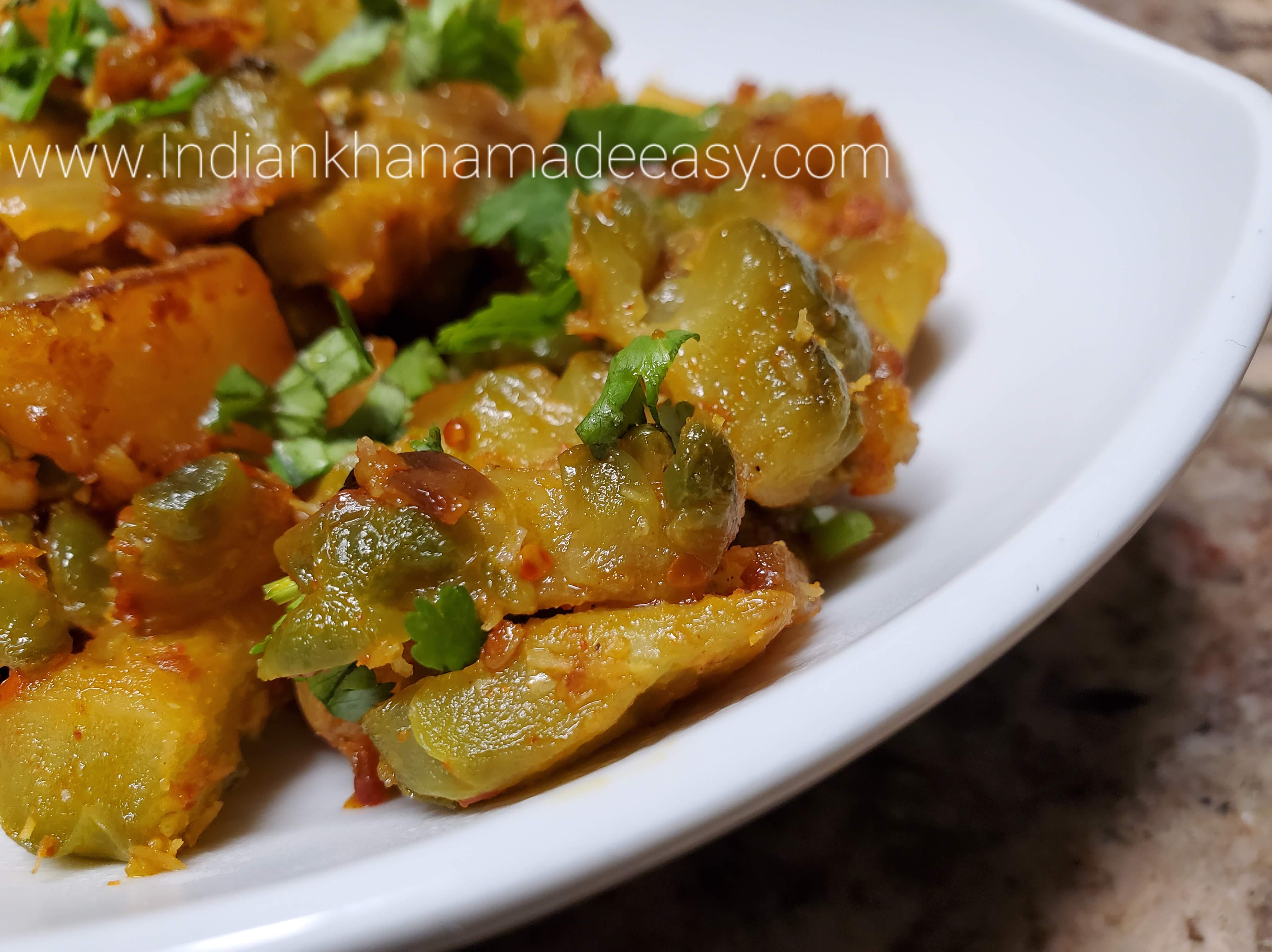 Indian Khana, Made Easy: Chinese Bitter Melon and Potato Stir Fry