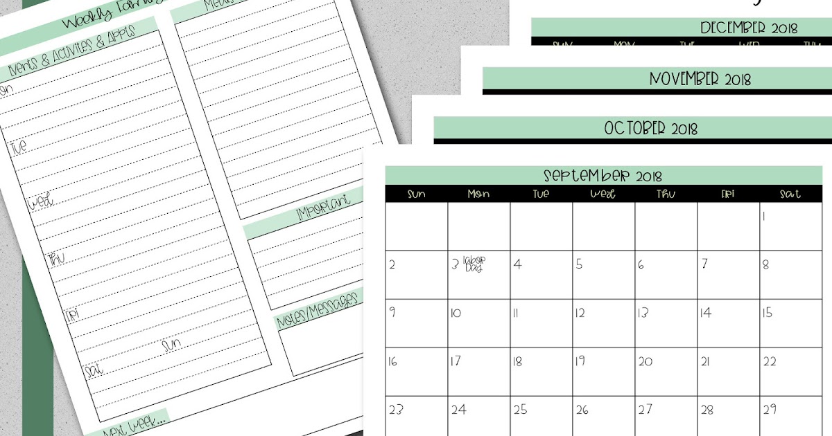 My Fashionable Designs: Free Printable Family Planner PLUS Calendars!