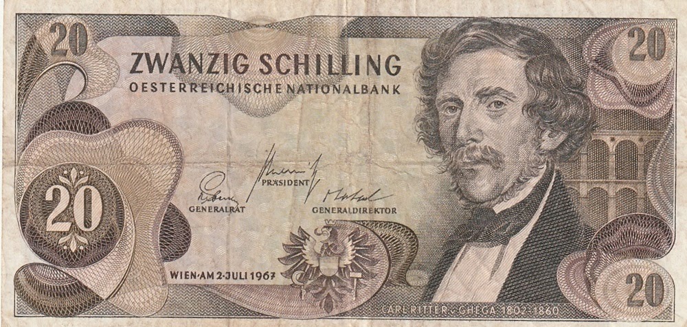 My banknotes collection: 20 Schilling 1967 (1968)