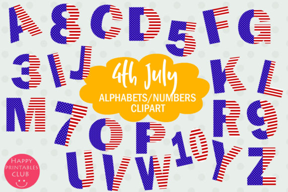 July 4 Stars Stripes Alphabets Numbers