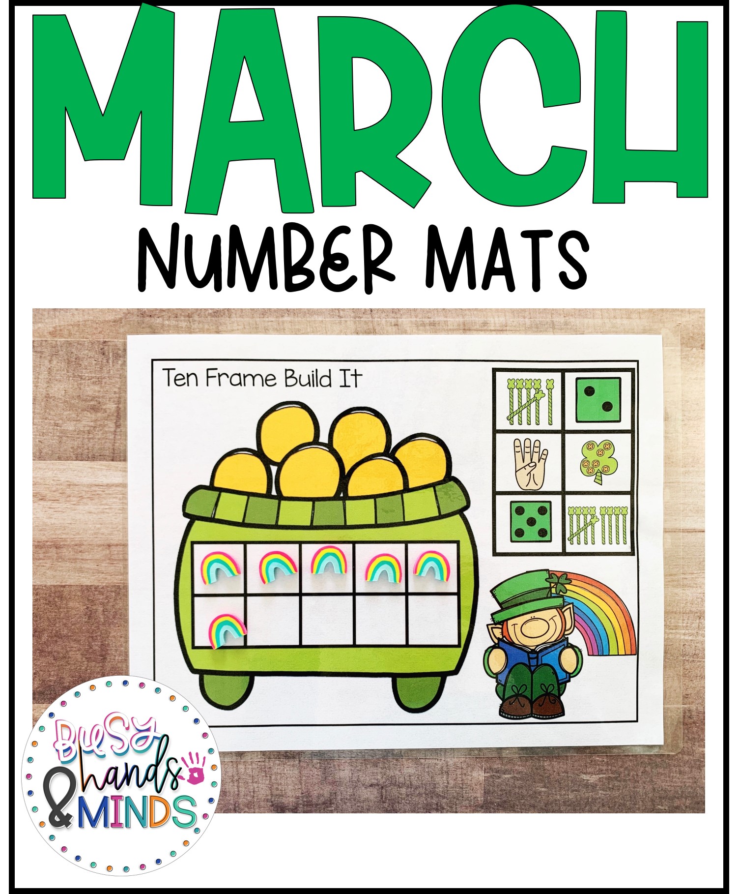 March Number Mats | Busy Hands and Minds